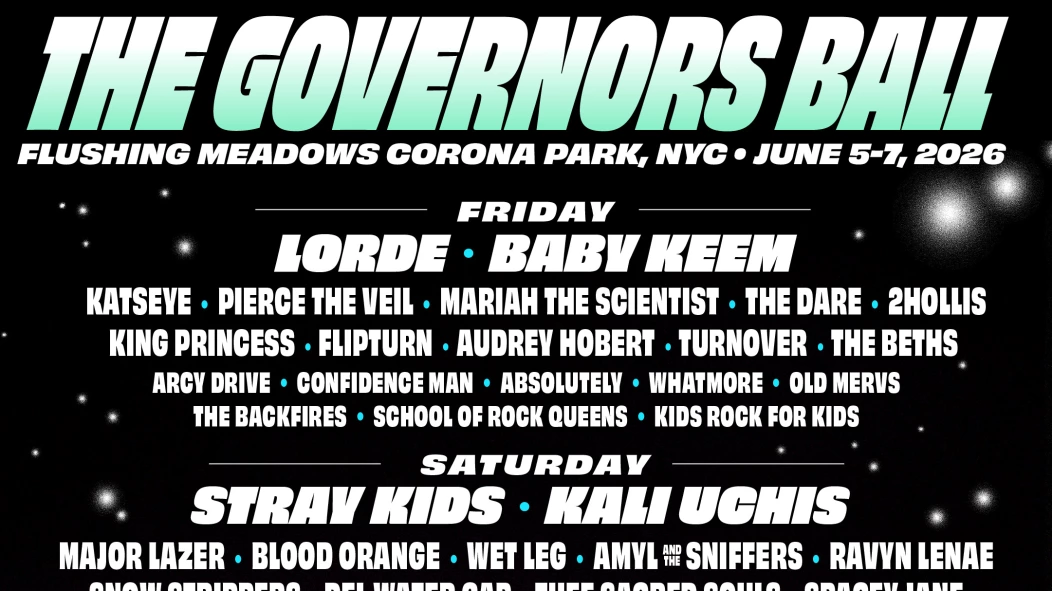 Governors Ball 2026 lineup (A$AP Rocky, Lorde, Geese, Clipse, Amyl, Wet ...