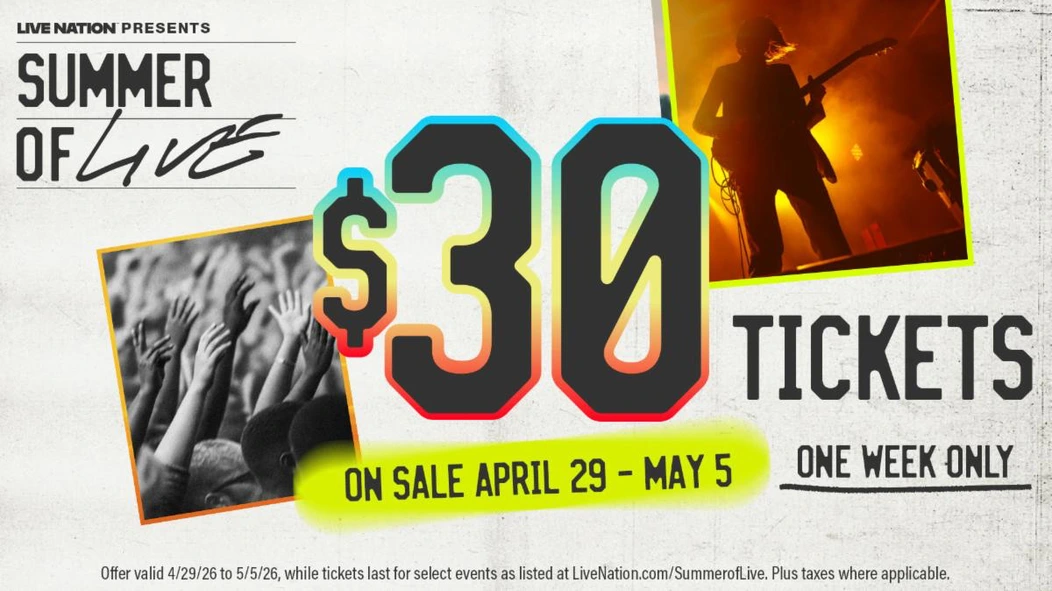 Live Nation selling $30 "all-in" tickets to over 4,000 shows