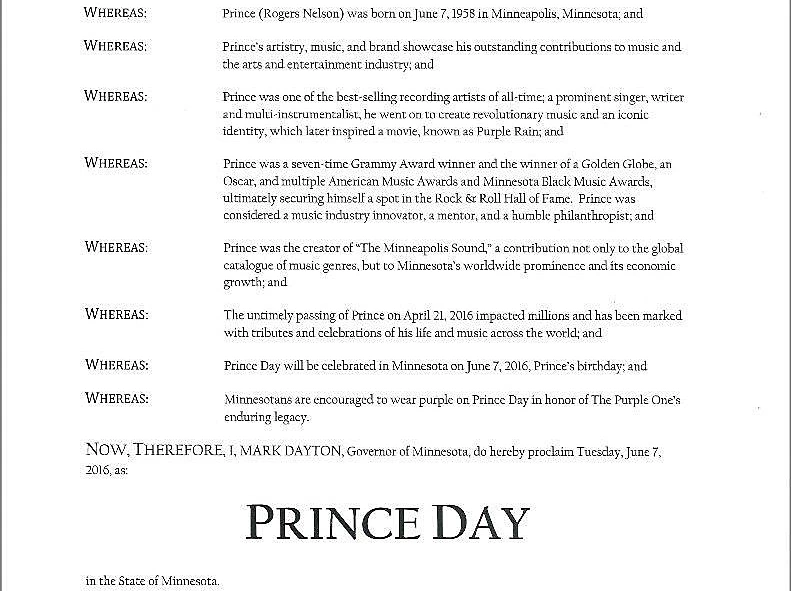 It's Prince's birthday and officially 'Prince Day' in Minnesota; Tidal ...