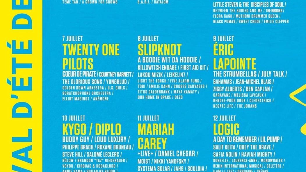 Quebec City Summer Festival 2019 lineup: Blink-182, Mariah Carey ...