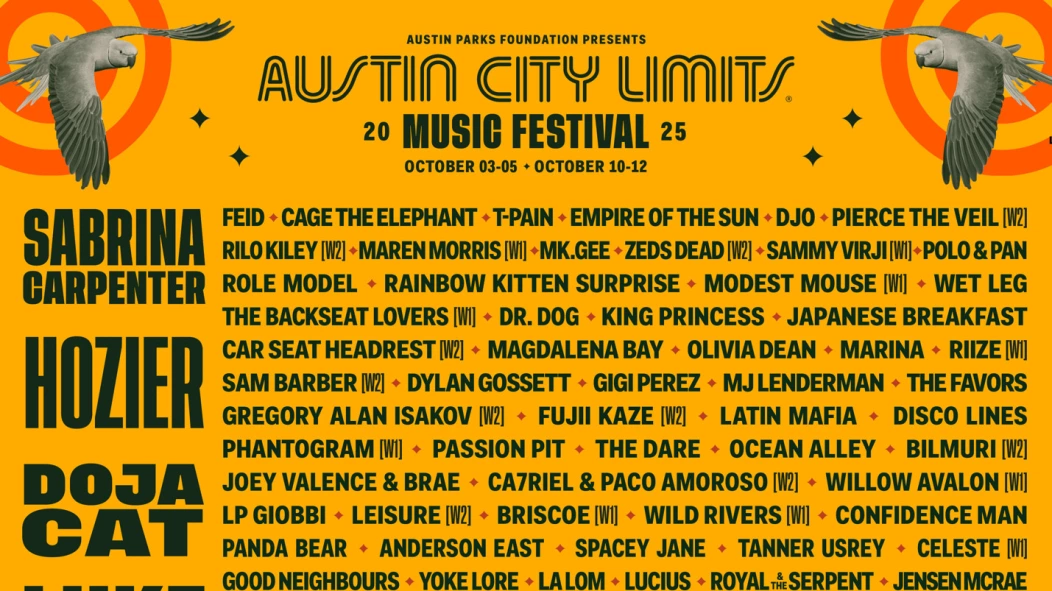 ACL Fest 2025 lineup (Sabrina Carpenter, The Strokes, Doechii, Doja Cat, Rilo Kiley, Mk.gee, more)