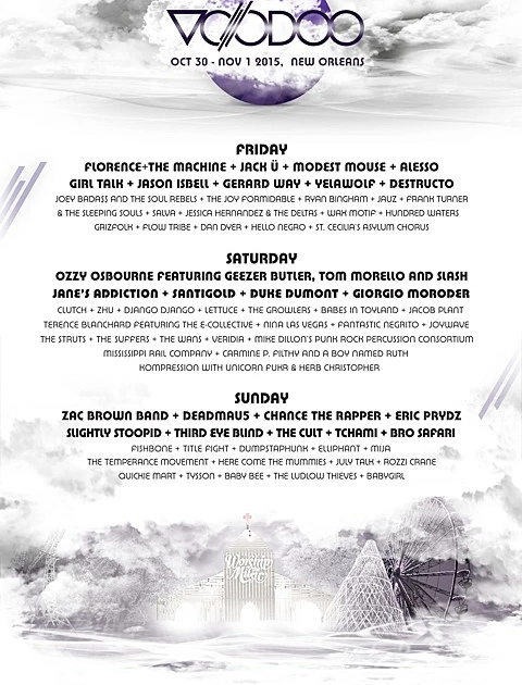 Voodoo 2015 lineup & tix (Ozzy Osbourne, Jane's Addiction, Modest Mouse ...