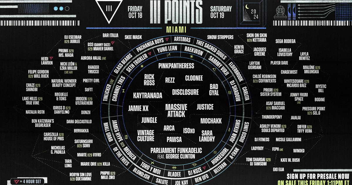 III Points full 2024 lineup: Massive Attack, Justice, PinkPantheress ...