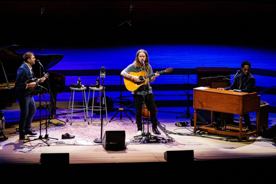Chris Thile, Billy Strings & Cory Henry played 'The 65th Street Session' at David Geffen Hall ...