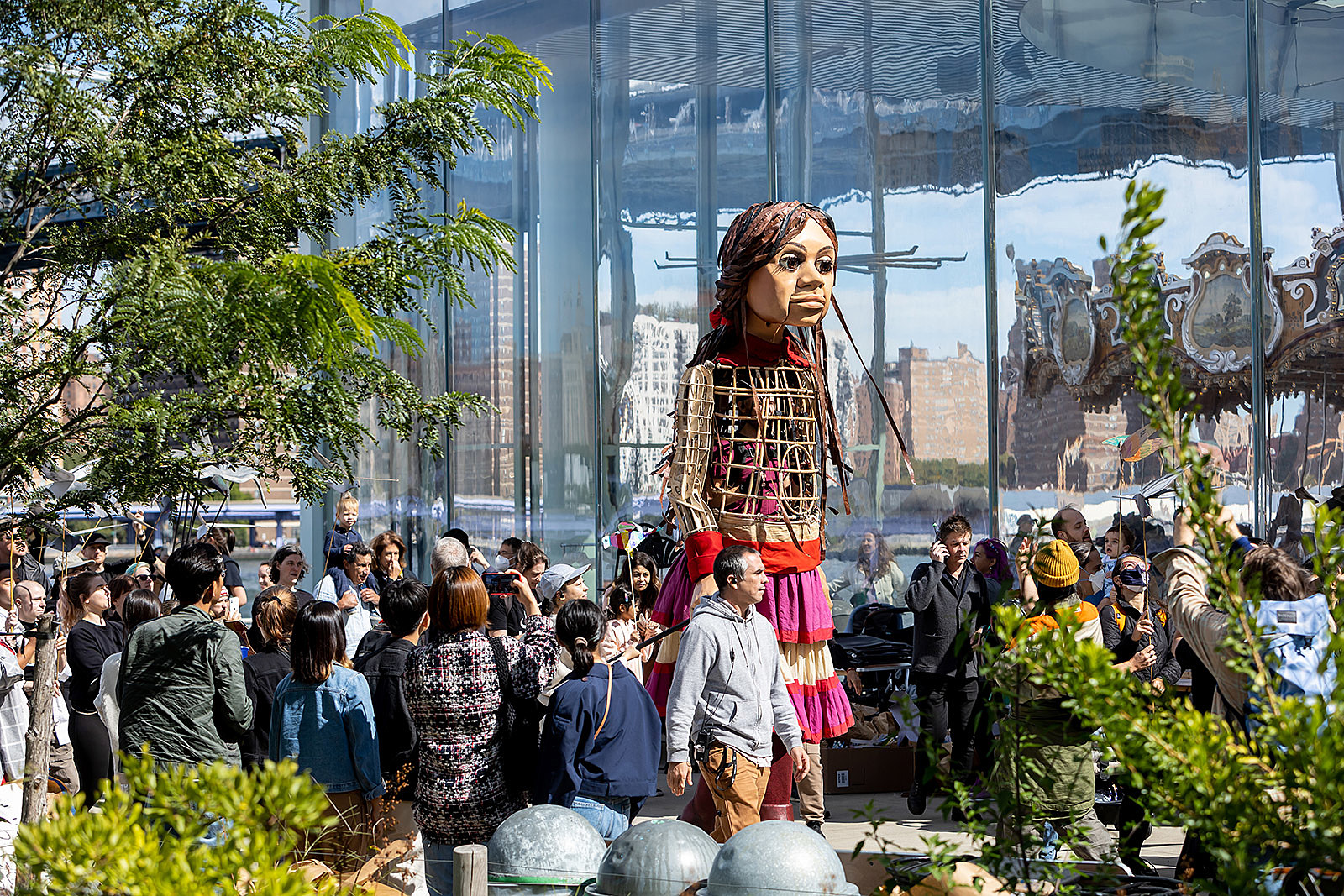 12 ft puppet Little Amal is walking in NYC (pics, video)