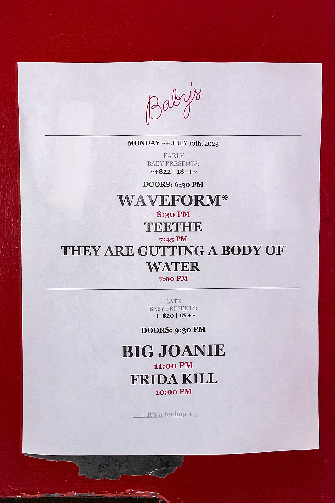 Big Joanie played Baby's All Right with Frida Kill (pics, setlist)