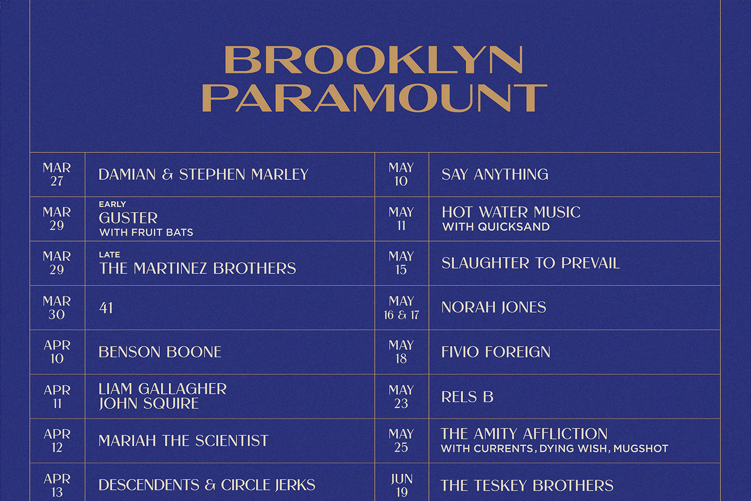 Brooklyn Paramount shows on sale: The Church / The Afghan Whigs, Black Pumas, Sean Paul, more