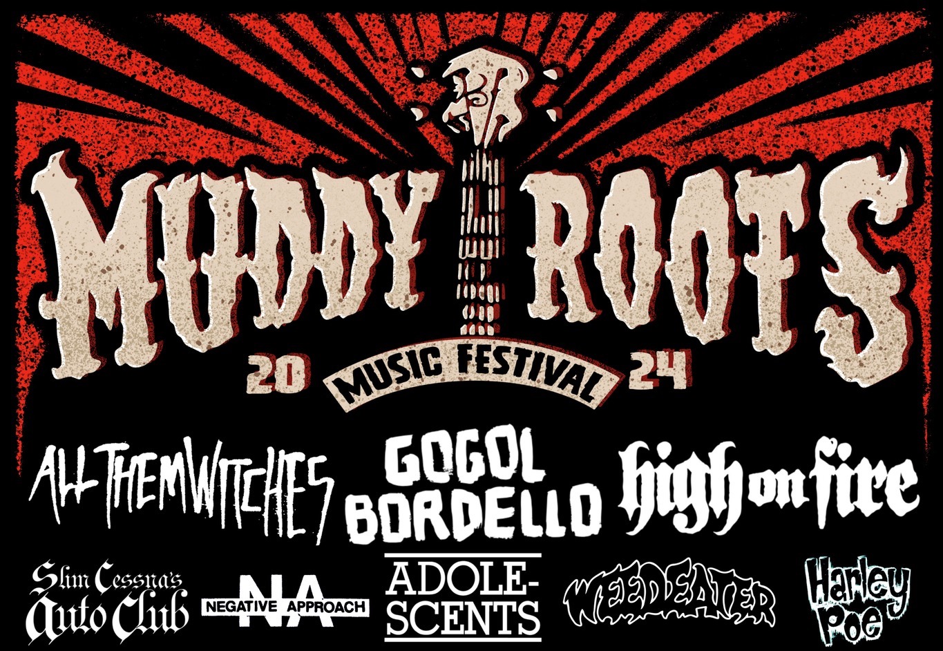 Muddy Roots 2024 lineup: High On Fire, Gogol Bordello, Negative Approach, Adolescents & more