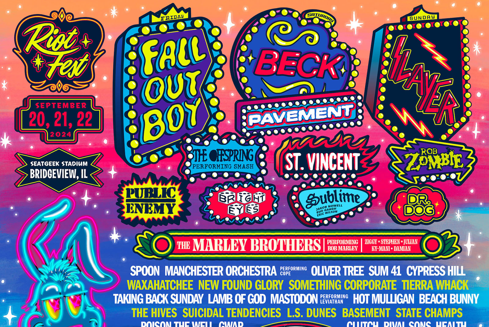 Riot Fest 2024 lineup: Fall Out Boy, Slayer, Pavement, NOFX, Offspring ...