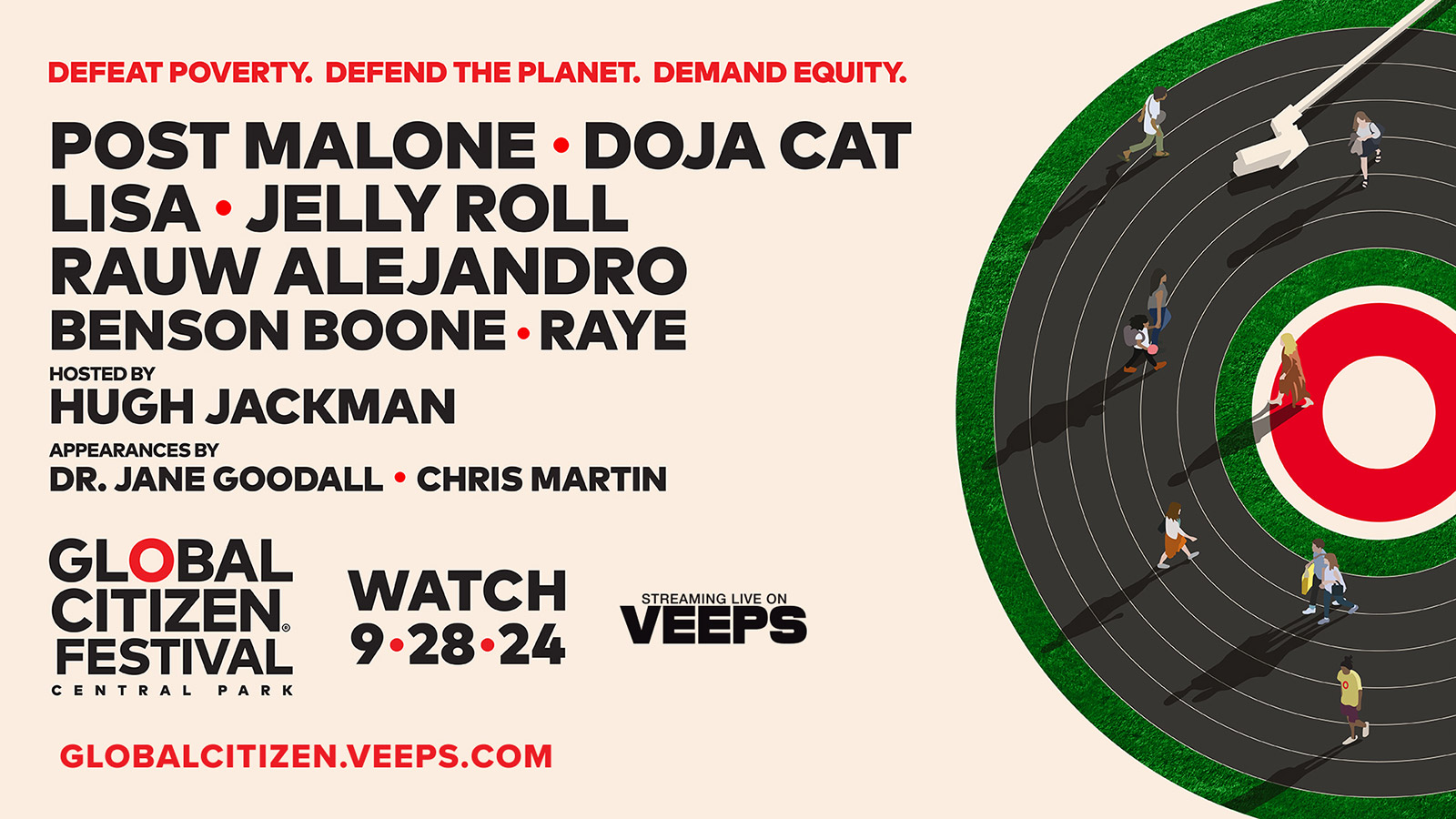 Stream Global Citizen 2024 live (Post Malone, Doja Cat, LISA, Rauw ...