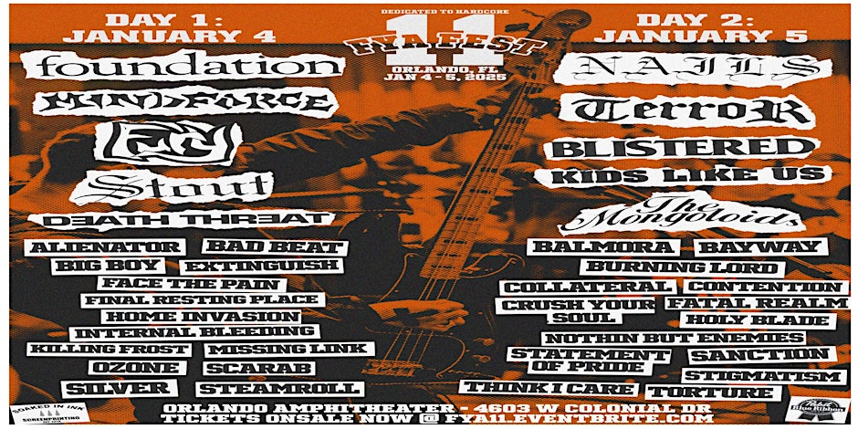 FYA Fest announces new Orlando venue & 2025 daily lineups