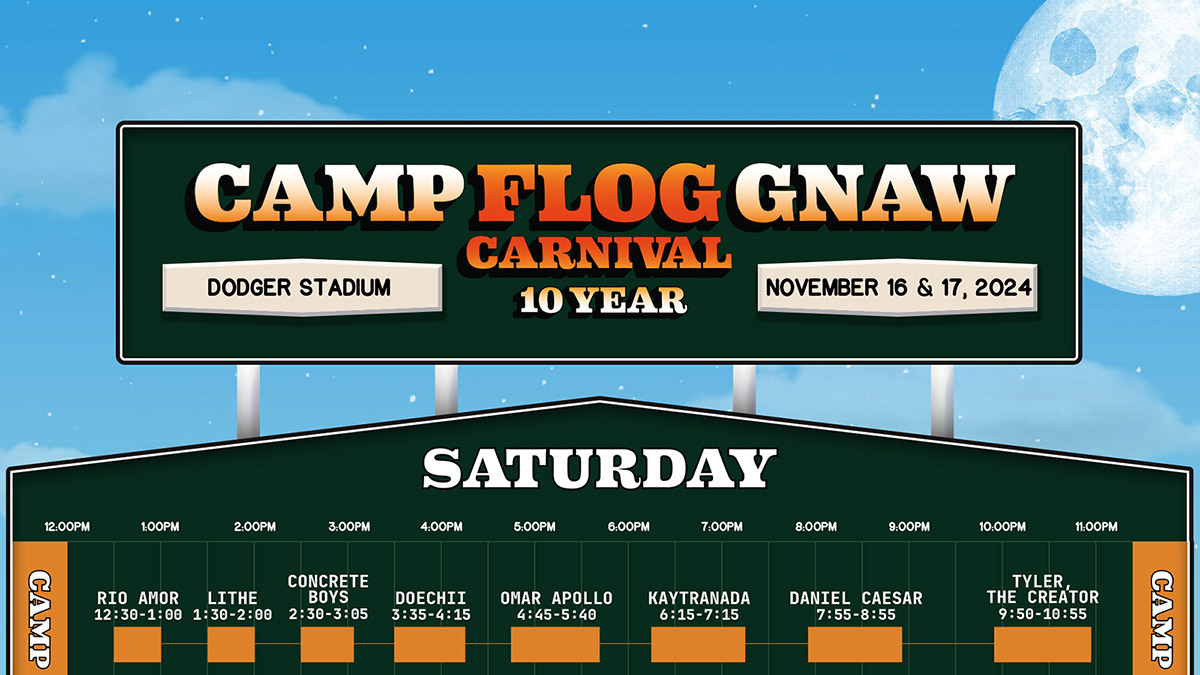 Camp Flog Gnaw 2024 set times (Tyler the Creator, Vince Staples, André 3000, Erykah Badu, Earl ...