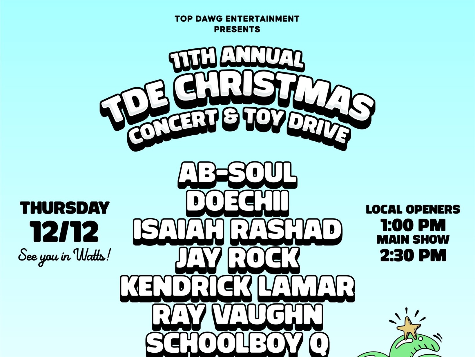 Kendrick Lamar, SZA, Doechii & more playing TDE's Christmas concert ...