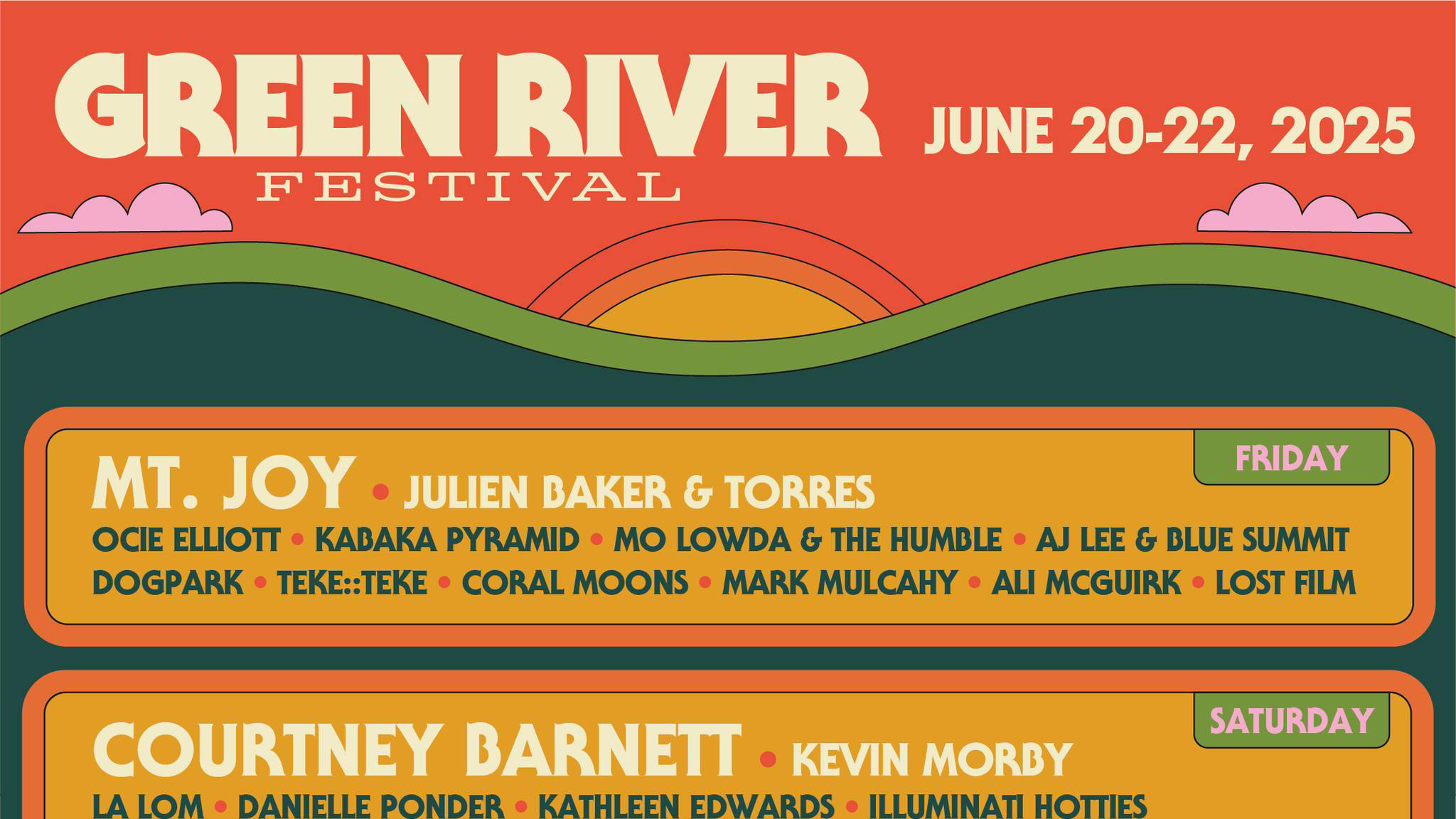 Green River Festival 2025 lineup (Waxahatchee, Courtney Barnett, Julien ...