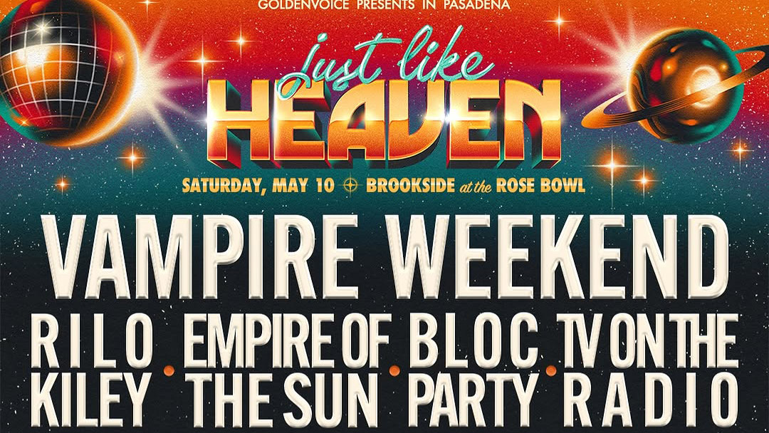 Just Like Heaven 2025 lineup (Rilo Kiley, Vampire Weekend, Slowdive, TV on the Radio, Courtney ...