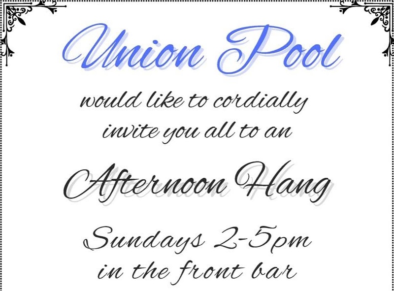 Union Pool announces free "Afternoon Hang" Sunday series (lineup)