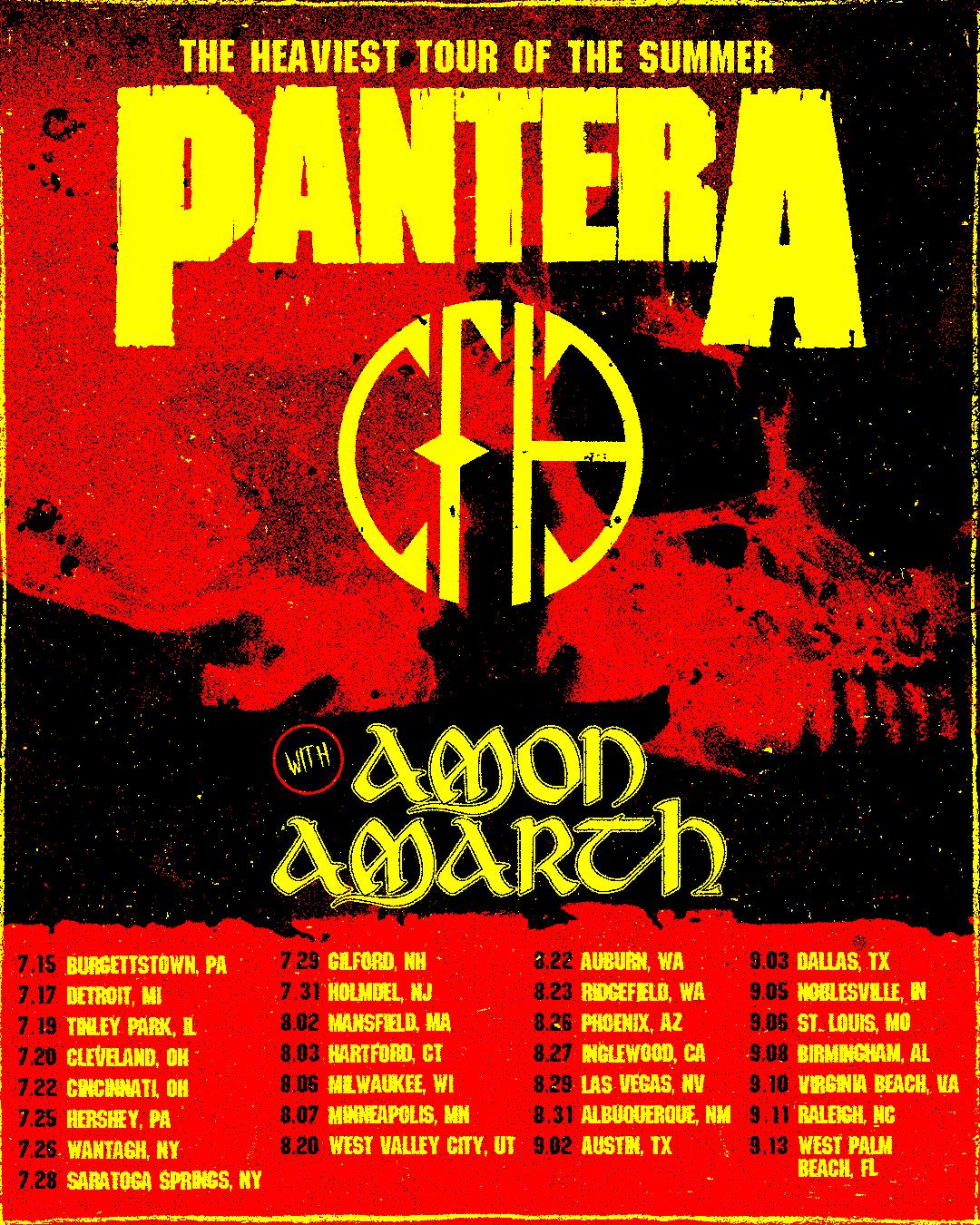 Pantera announce US amphitheater tour with Amon Amarth
