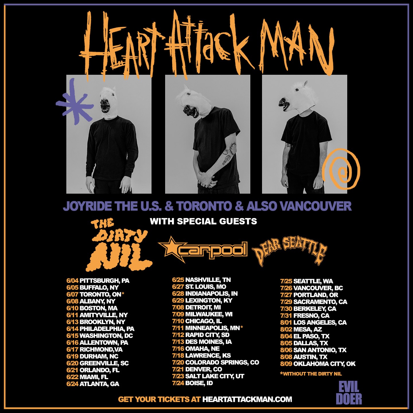 Heart Attack Man announce tour with The Dirty Nil, Carpool & Dear Seattle