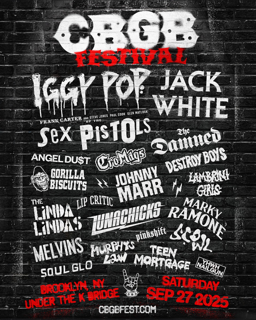 NYC's CBGB Fest gets Iggy Pop, Sex Pistols, Jack White, Lunachicks, Gorilla Biscuits, Scowl ...