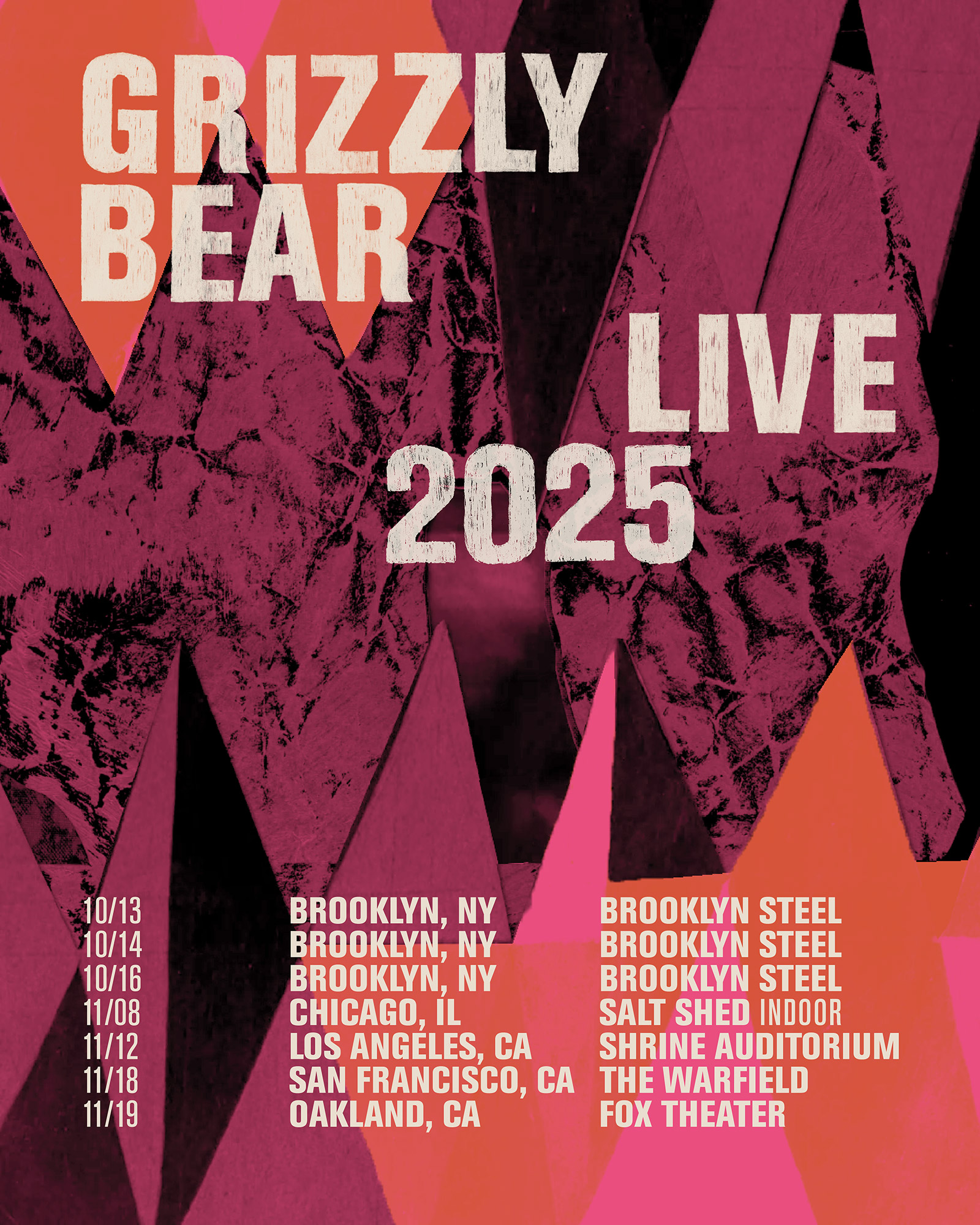Grizzly Bear's first shows since 2019 on BV Presale (password here for ...