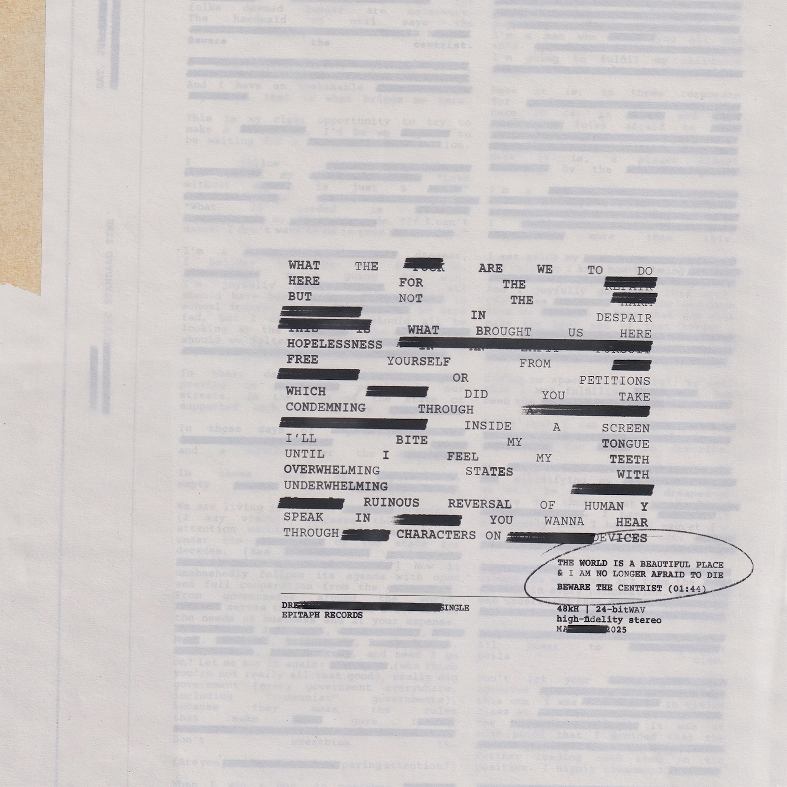 Listen to TWIABP's new political hardcore song "Beware the Centrist"