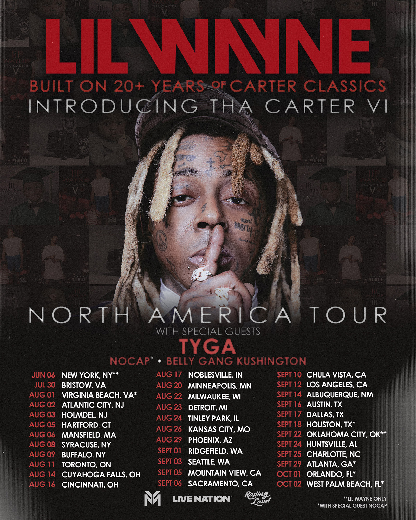 Lil Wayne announces summer 'Tha Carter VI' tour with Tyga, NoCap & more