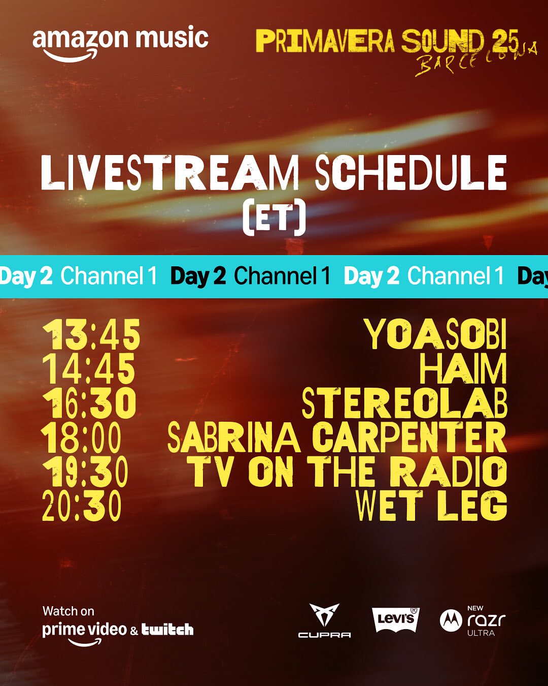 Primavera Sound 2025 livestream schedule