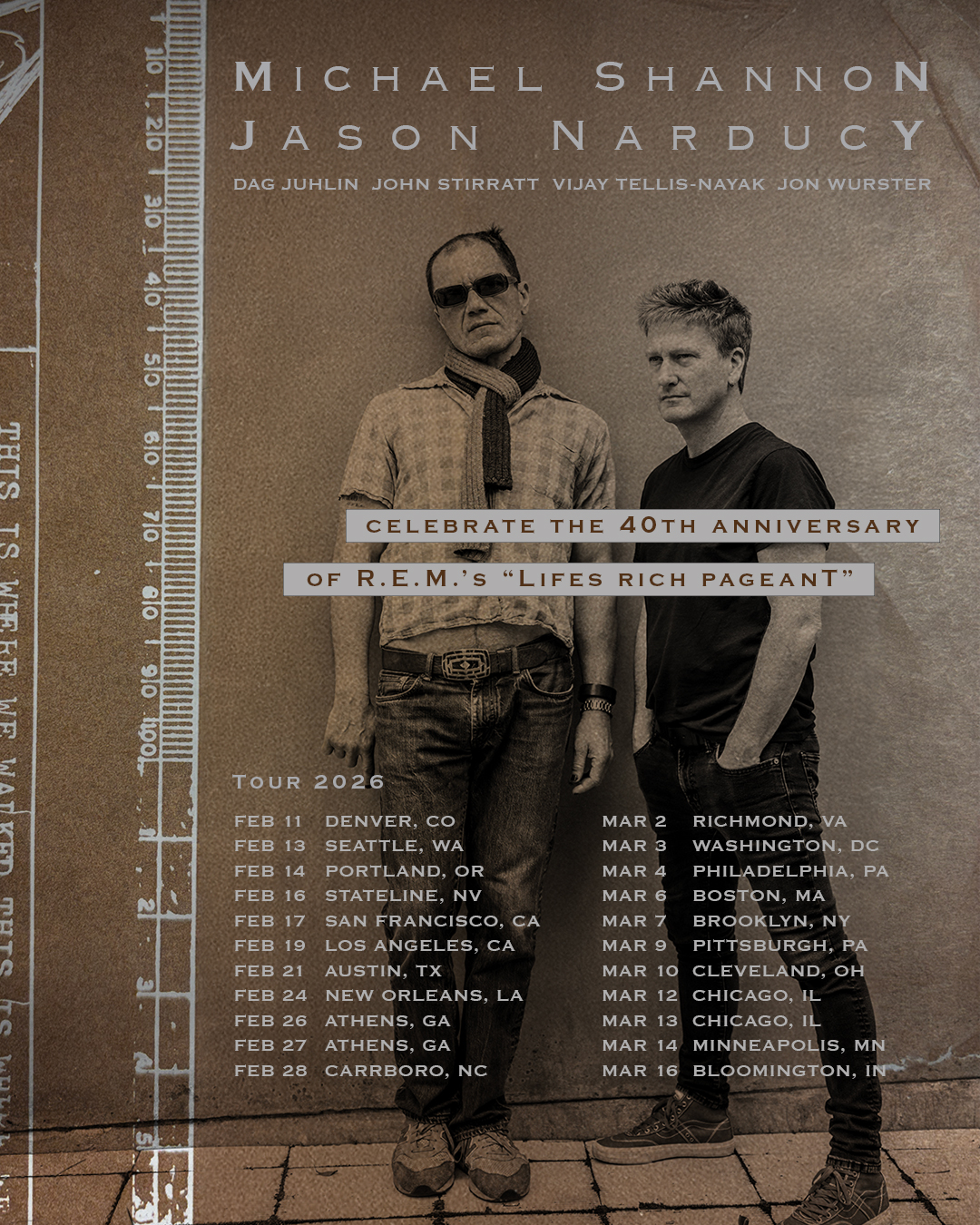 Michael Shannon & Jason Narducy will play R.E.M.'s 'Life's Rich Pageant' on tour in 2026