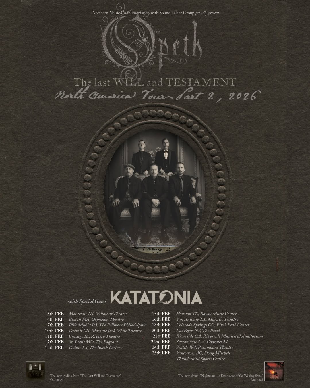 Opeth announce 2026 North American tour with Katatonia