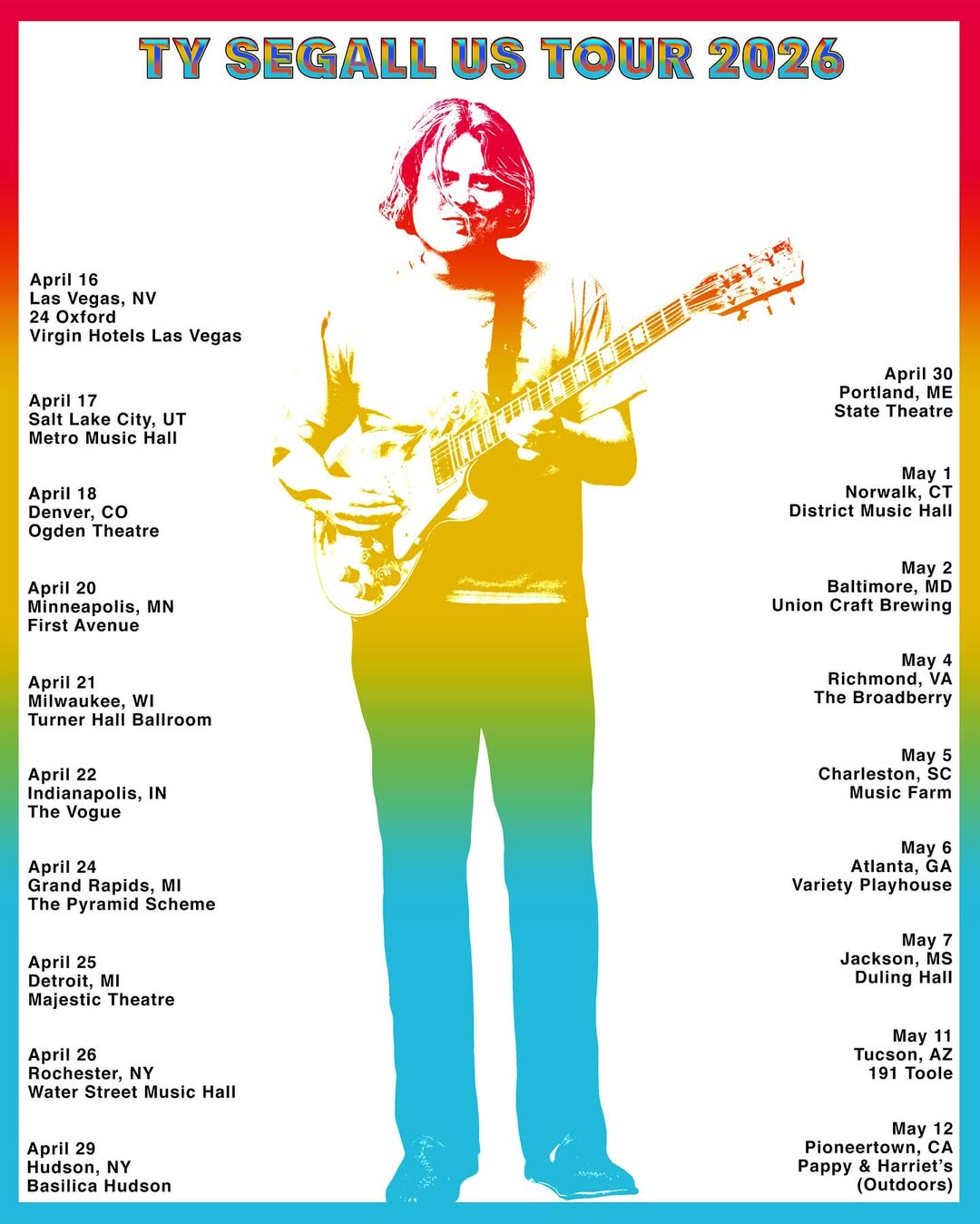 Ty Segall announces 2026 North American tour