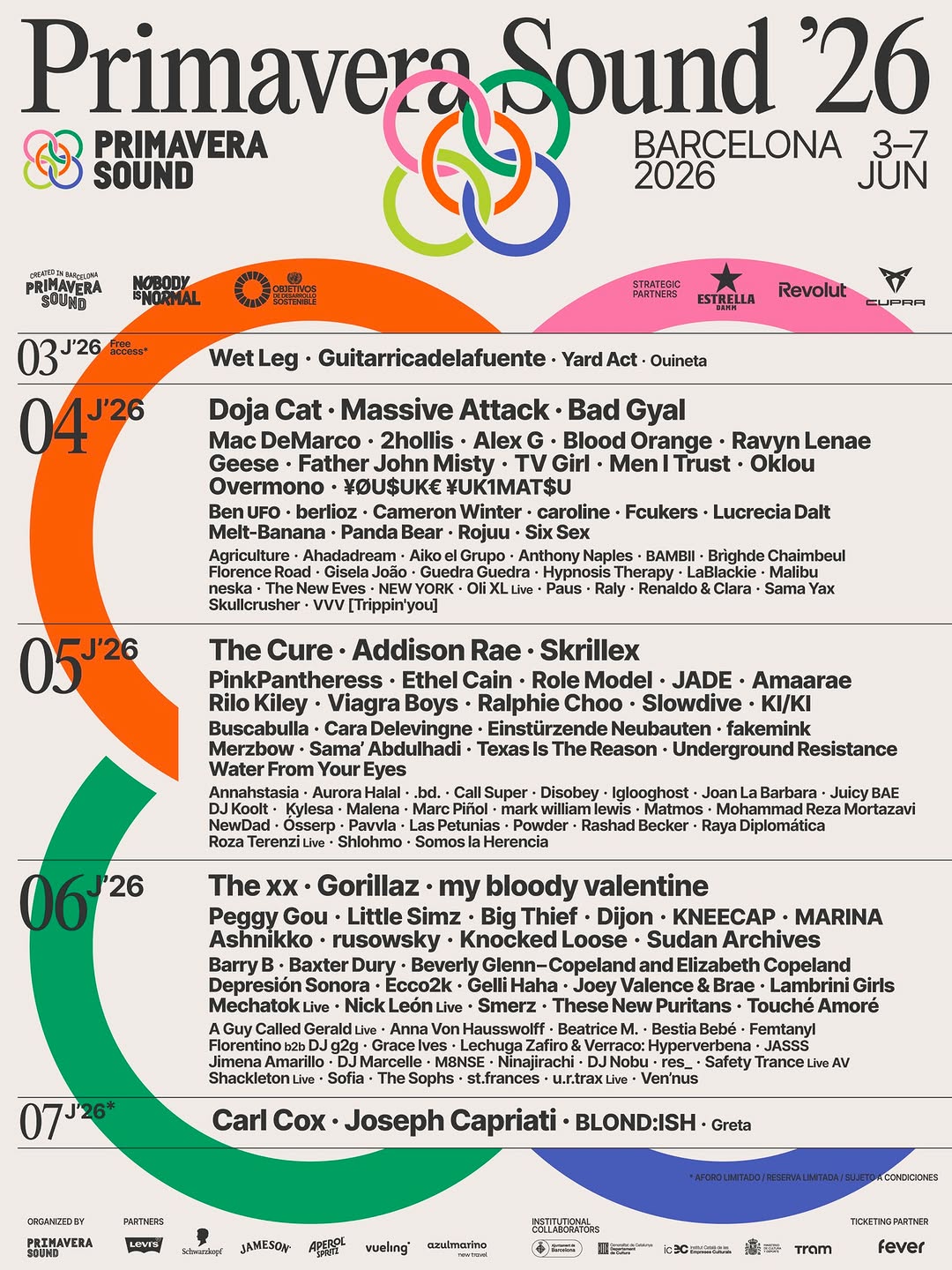 Primavera Sound announces 2026 lineup by day, adds Sudan Archives & TV ...
