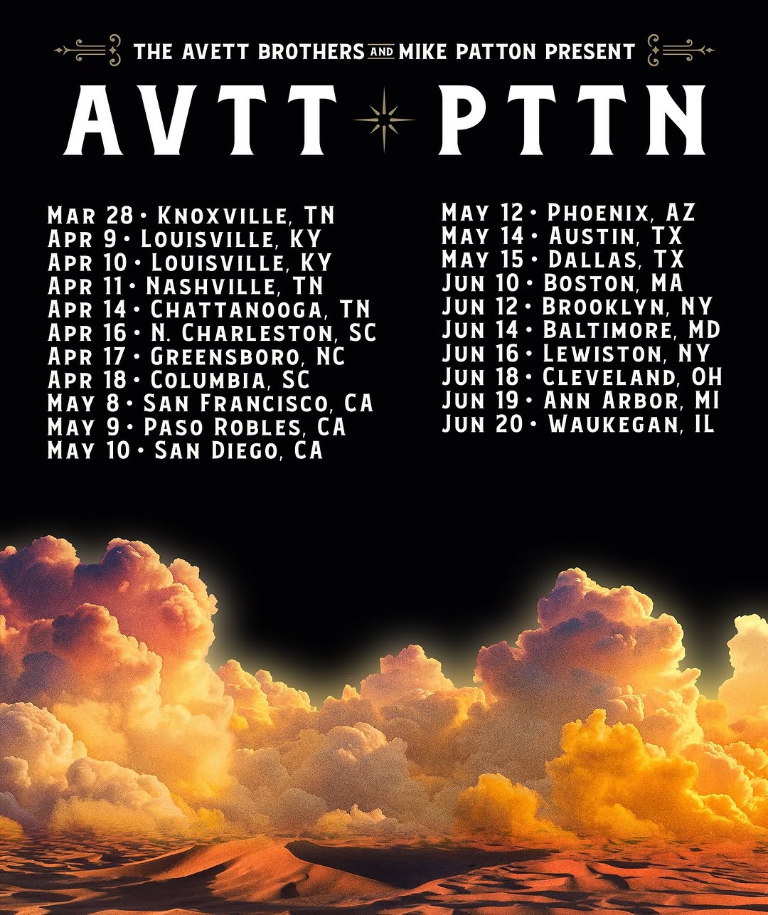 The Avett Brothers & Mike Patton announce 2026 tour as AVTT/PTTN