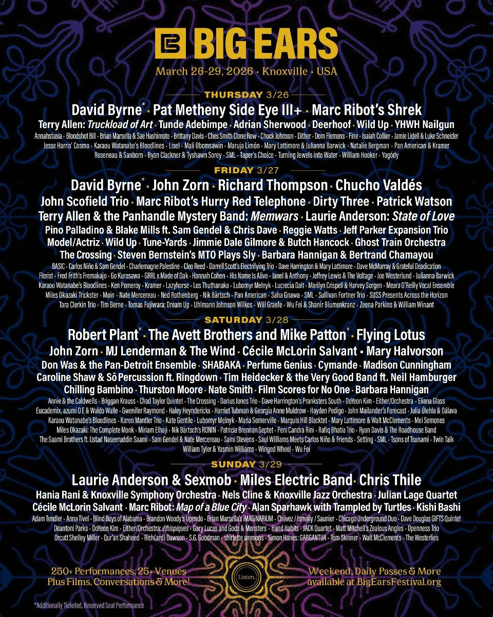 Big Ears announces 2026 daily schedule, adds more artists to lineup