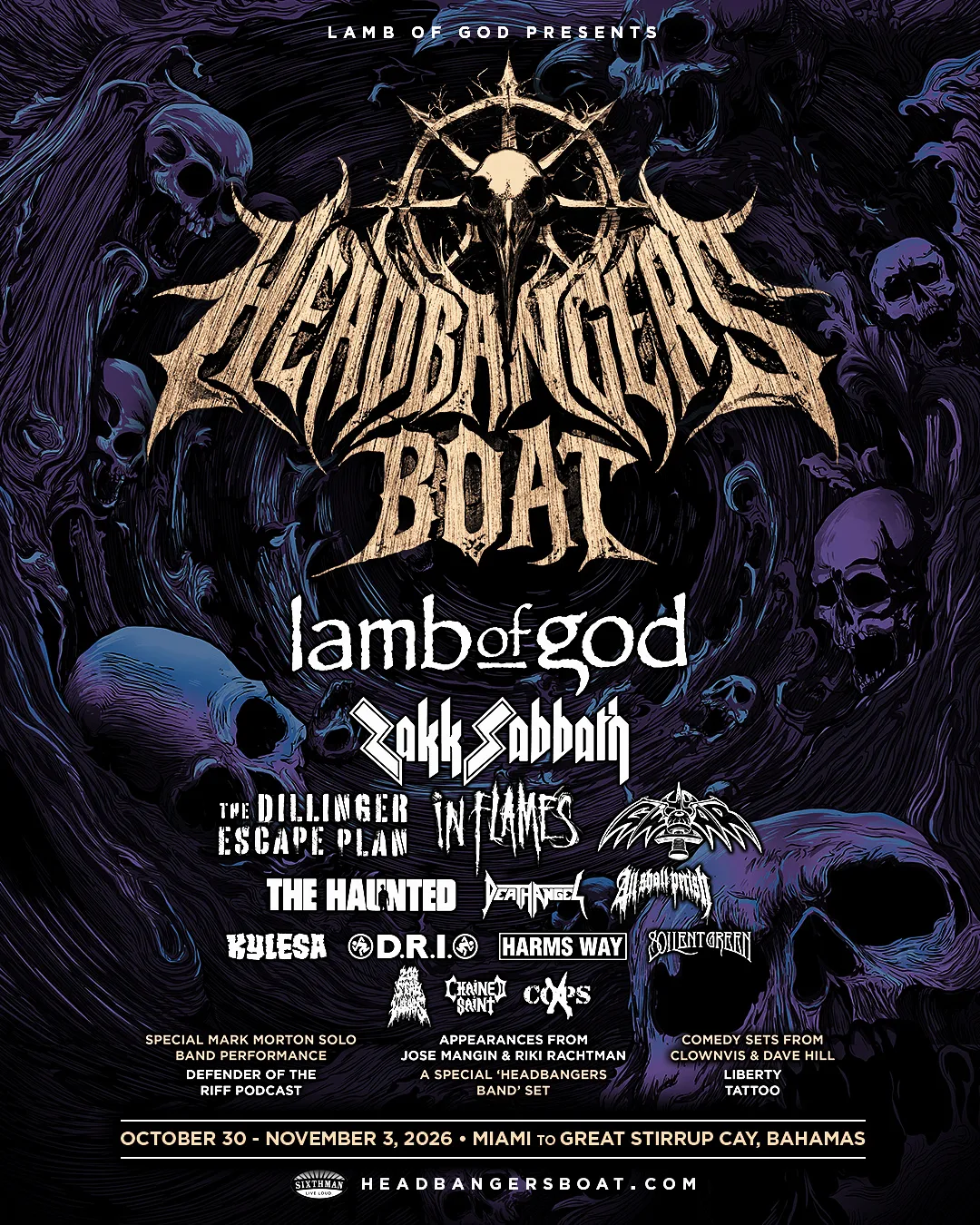 Lamb of God reveal full Headbangers Boat cruise lineup with DEP, DRI ...