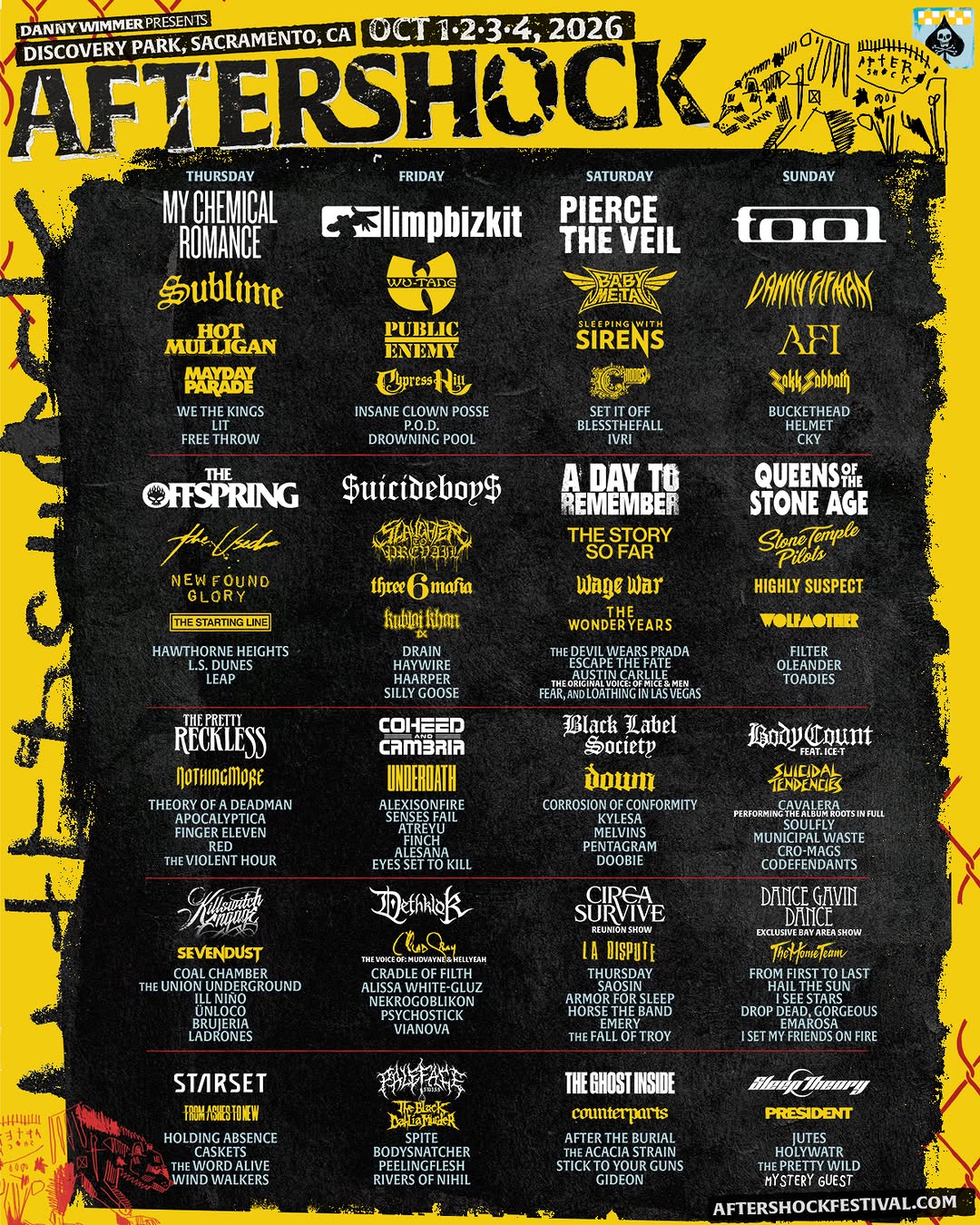 Aftershock 2026 lineup: My Chemical Romance, Tool, QOTSA, Circa Survive ...