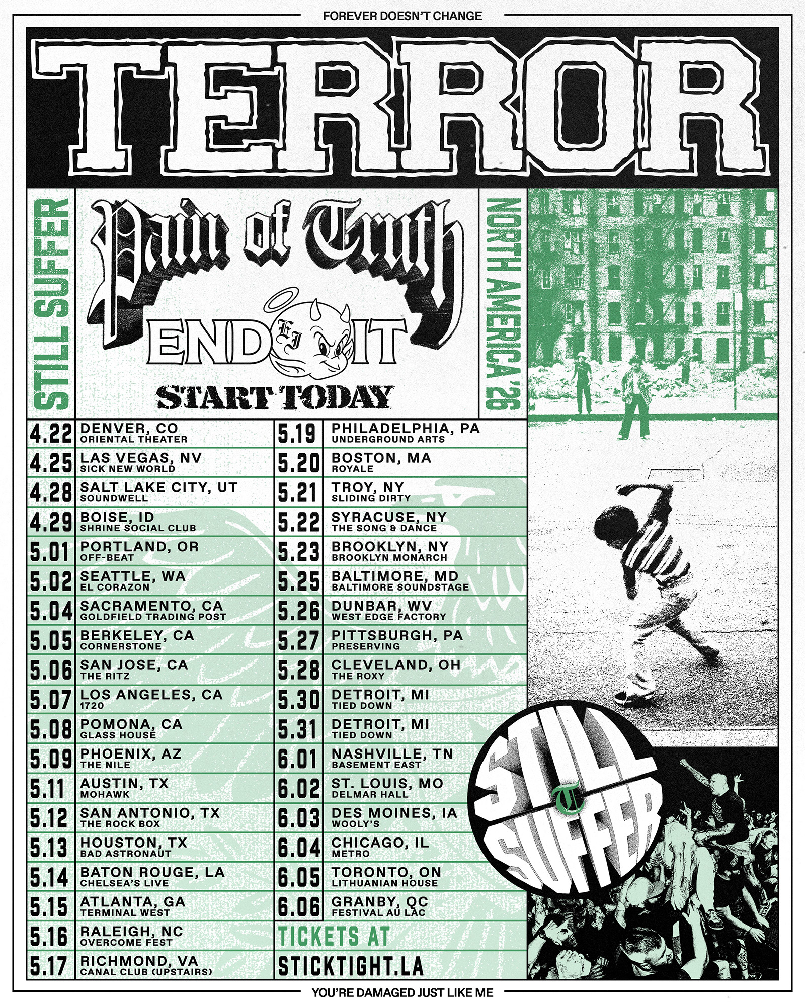 Terror announce tour with Pain of Truth, End It & Start Today