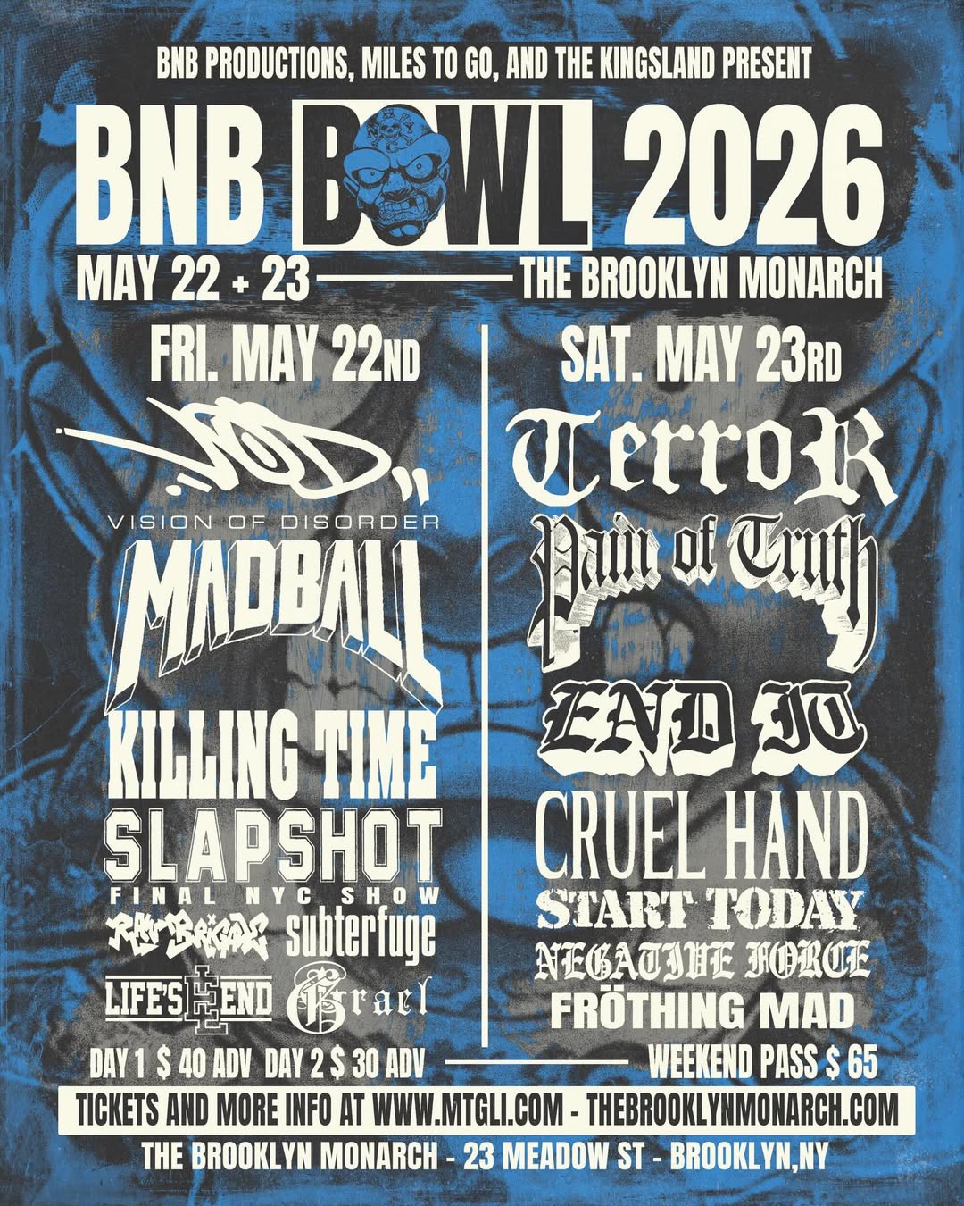 BNB Bowl 2026 has Vision of Disorder, Terror, Madball, Slapshot, Pain ...