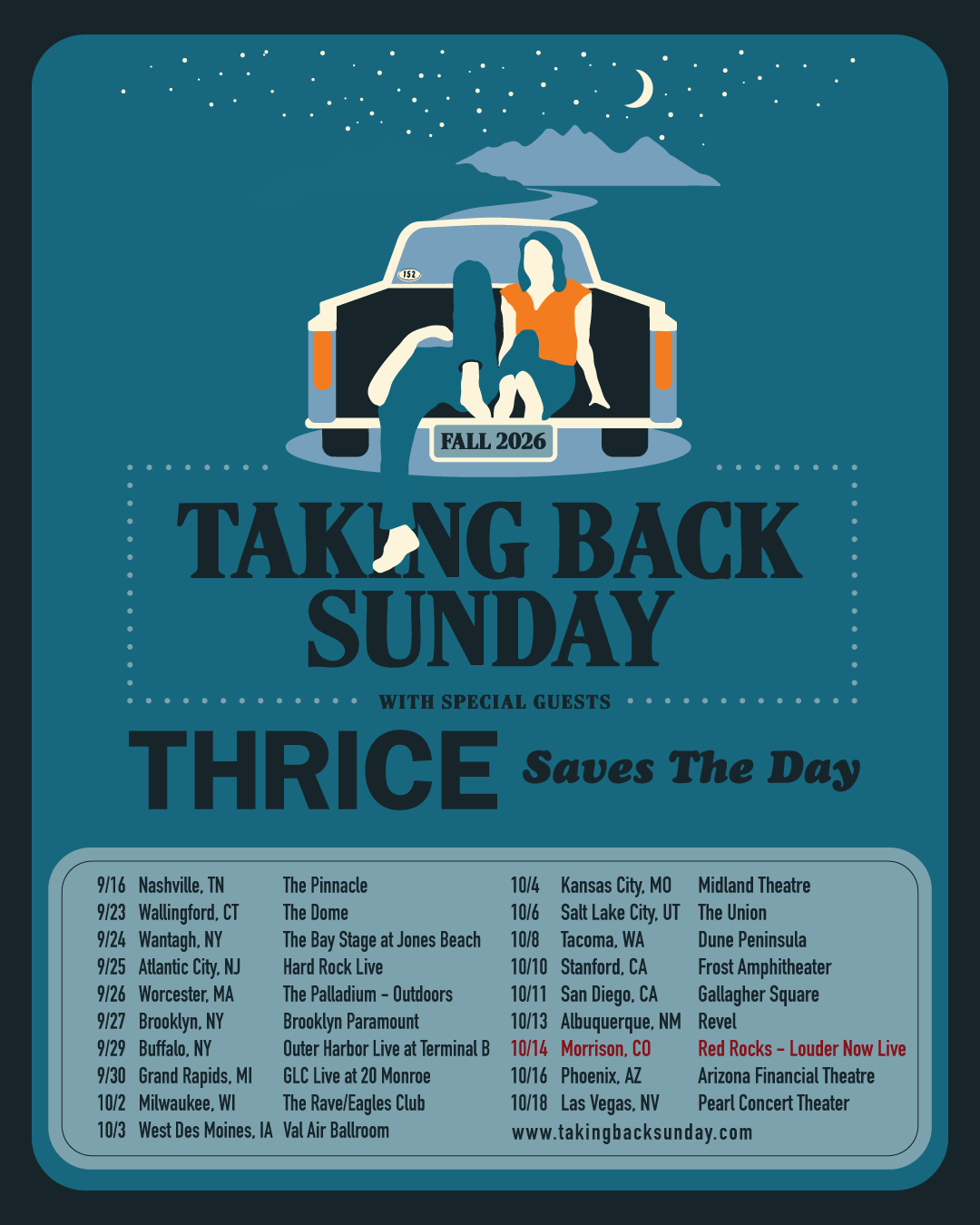 Taking Back Sunday announce fall tour with Thrice and Saves the Day