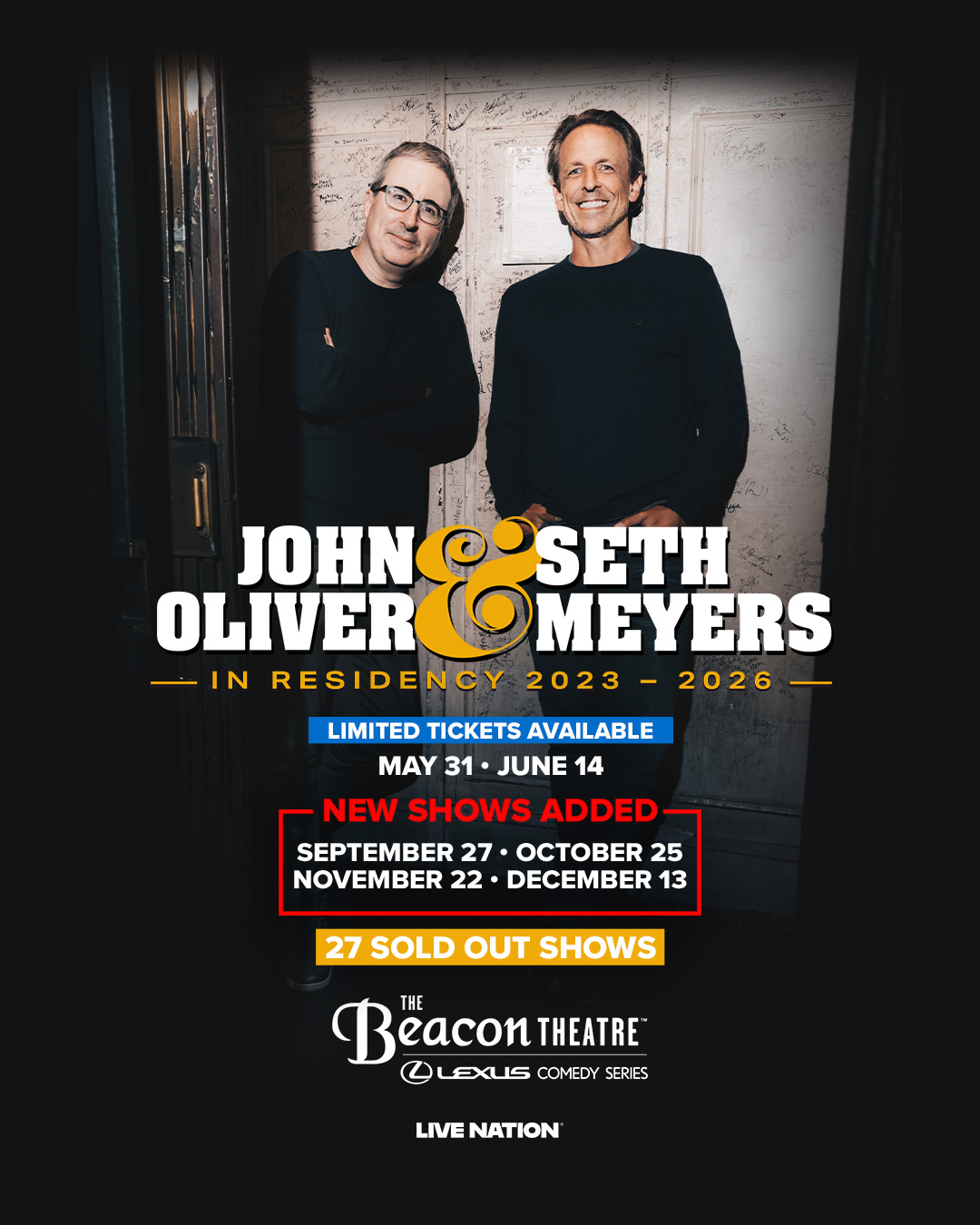 John Oliver & Seth Meyers add new fall shows to Beacon Theatre ...