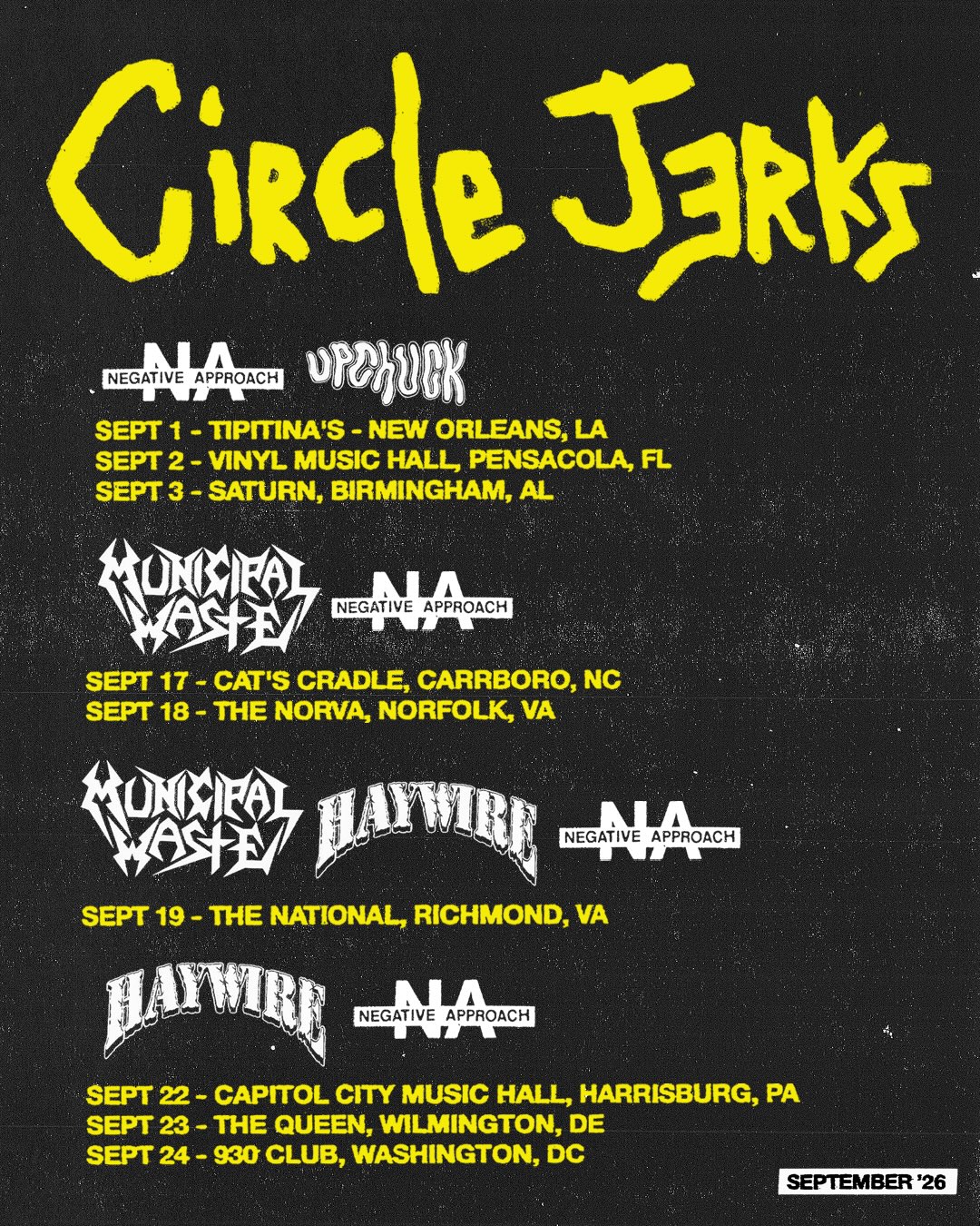 Circle Jerks announce shows with Haywire, Municipal Waste, Negative ...