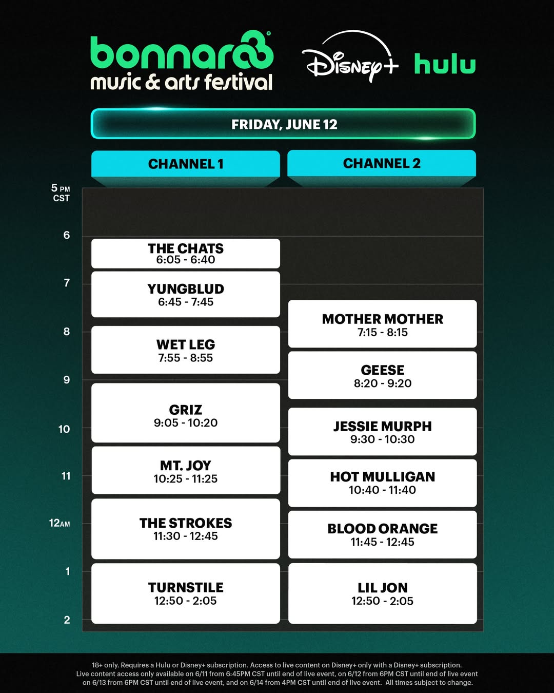 Stream Bonnaroo live (2026 schedule)